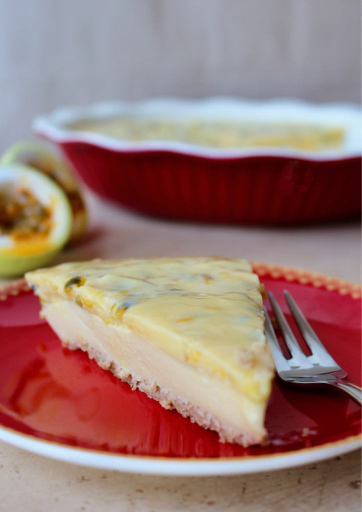 Granadilla Tart (Biscuit, Custard & Yoghurt Layers) ~ DeLishas Food
